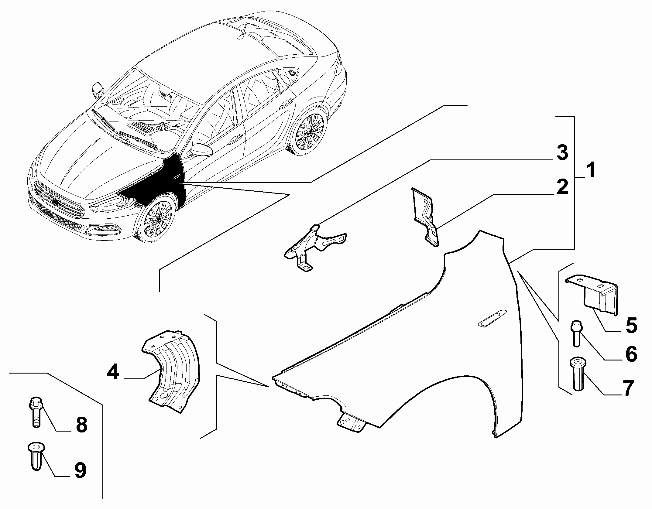 52012210 FIAT TIPO N/S FRONT WING