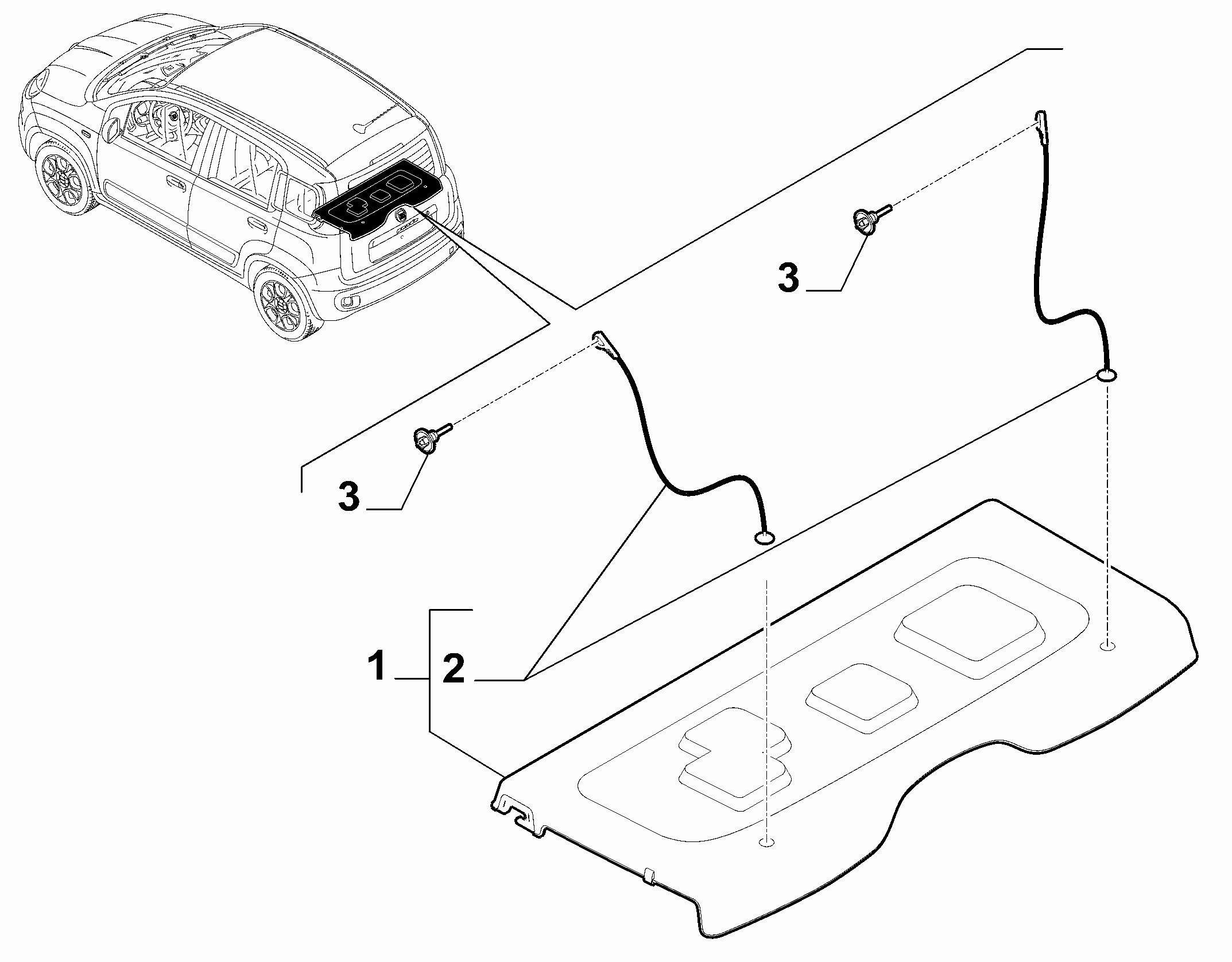 735626610 FIAT PANDA PARCEL SHELF